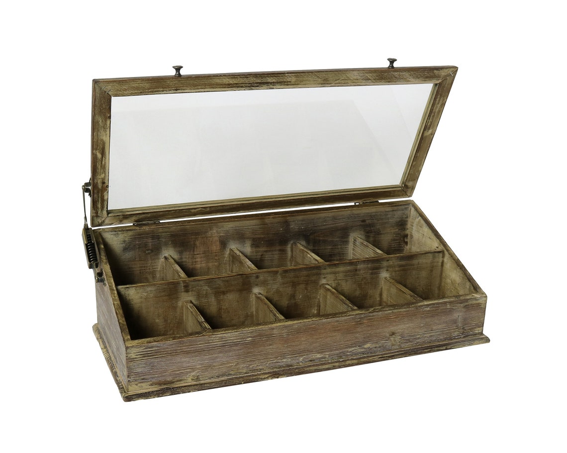 Large Wood Display Box Rustic Decor Segmented Display Box - Etsy