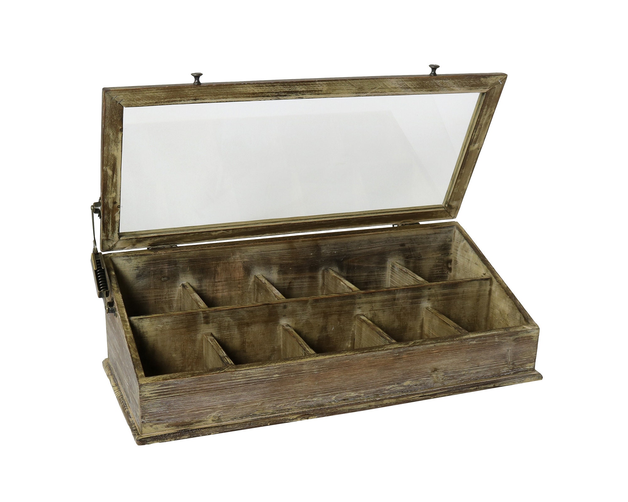 Large Wood Display Box Rustic Decor Segmented Display Box - Etsy