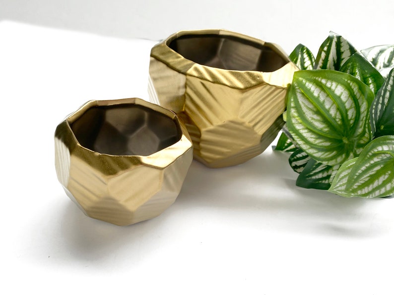 Gold Geometric Vase Modern Gold Vase Minimalist Mid - Etsy