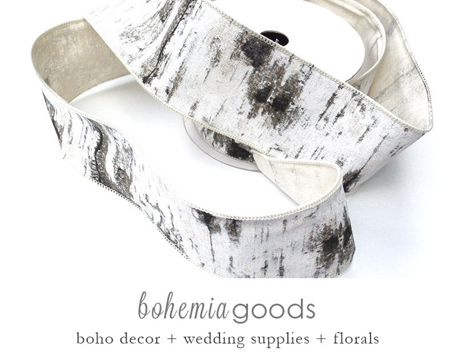 White Birch Ribbon 10 YDS 2.5 Inch Wide Birch Bark Ribbon - Etsy