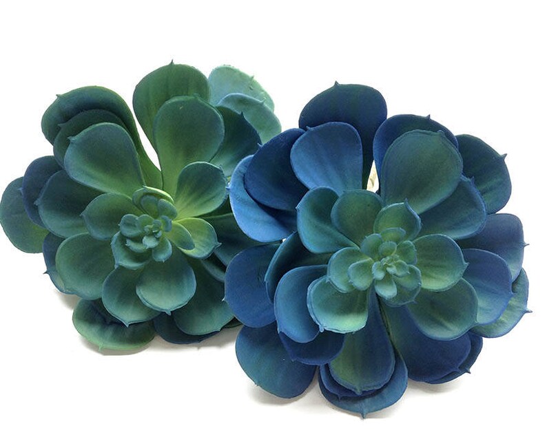 Artificial Succulent Turquoise Desk Planter Blue Echeveria - Etsy