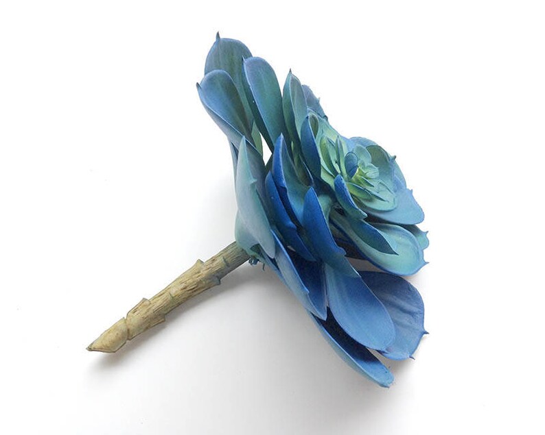Artificial Succulent Turquoise Desk Planter Blue Echeveria - Etsy
