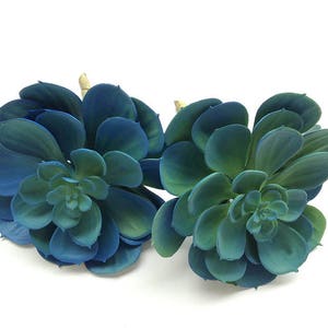 Artificial Succulent Turquoise Desk Planter Blue Echeveria - Etsy