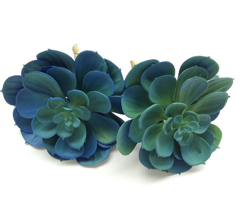 Artificial Succulent Turquoise Desk Planter Blue Echeveria - Etsy
