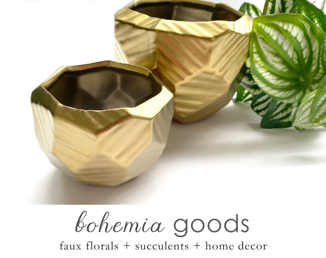 Gold Geometric Vase Modern Gold Vase Minimalist Mid - Etsy