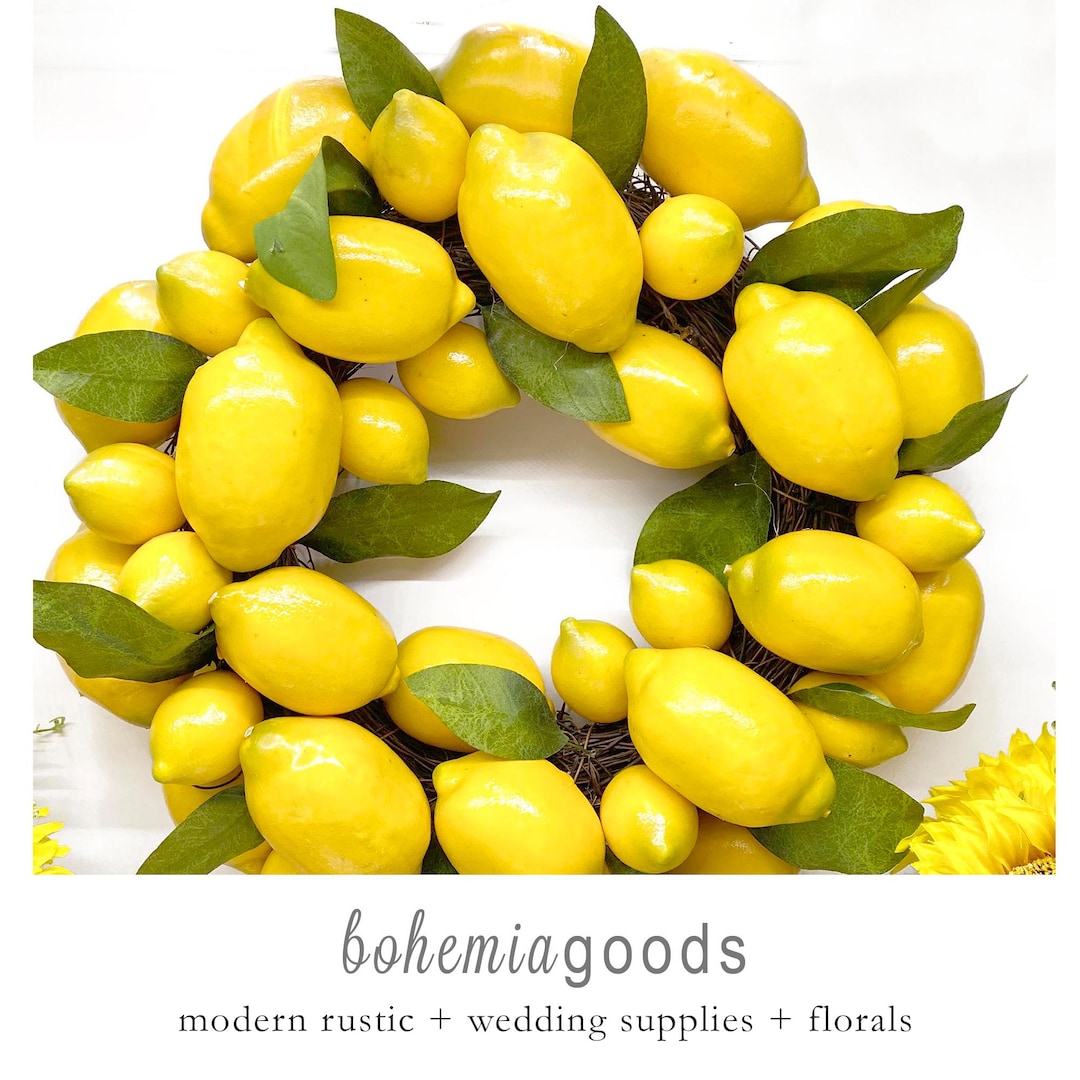 Lemon Wreath, Summer Fruit Wreath, 15 Inch - Etsy