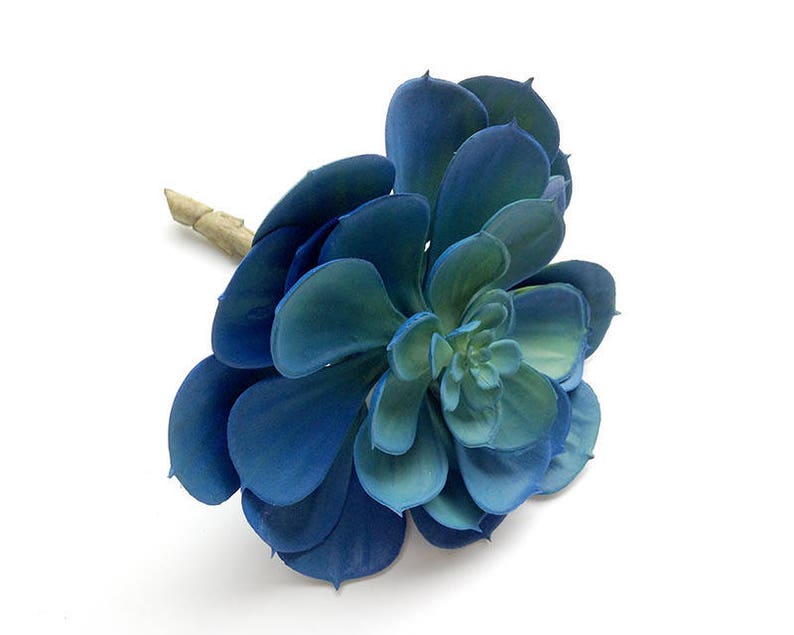 Artificial Succulent Turquoise Desk Planter Blue Echeveria - Etsy