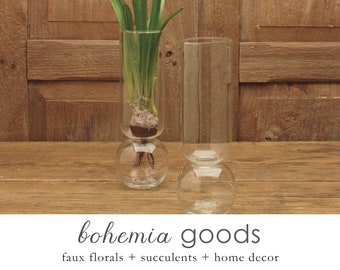 Vintage Glass Rooting Vessels | Tall Bulbous Glass Rooting Vase ...