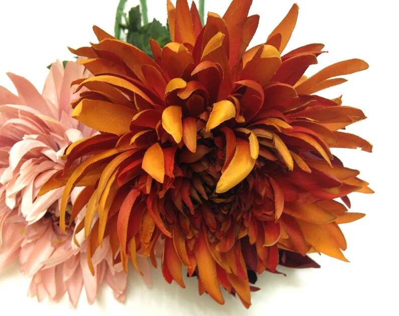Large Flower Chrysanthemums Mums Christmas Decor Rust - Etsy