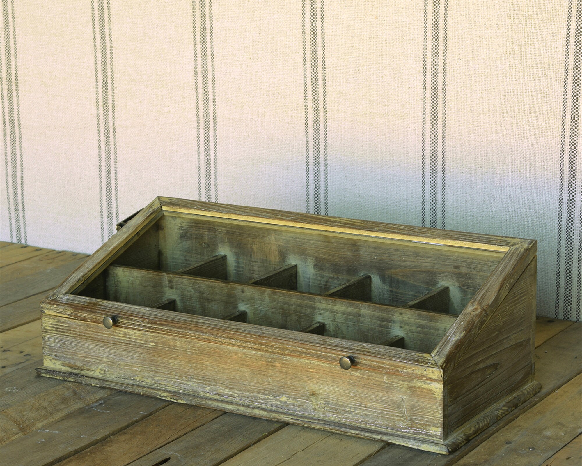 Large Wood Display Box Rustic Decor Segmented Display Box - Etsy