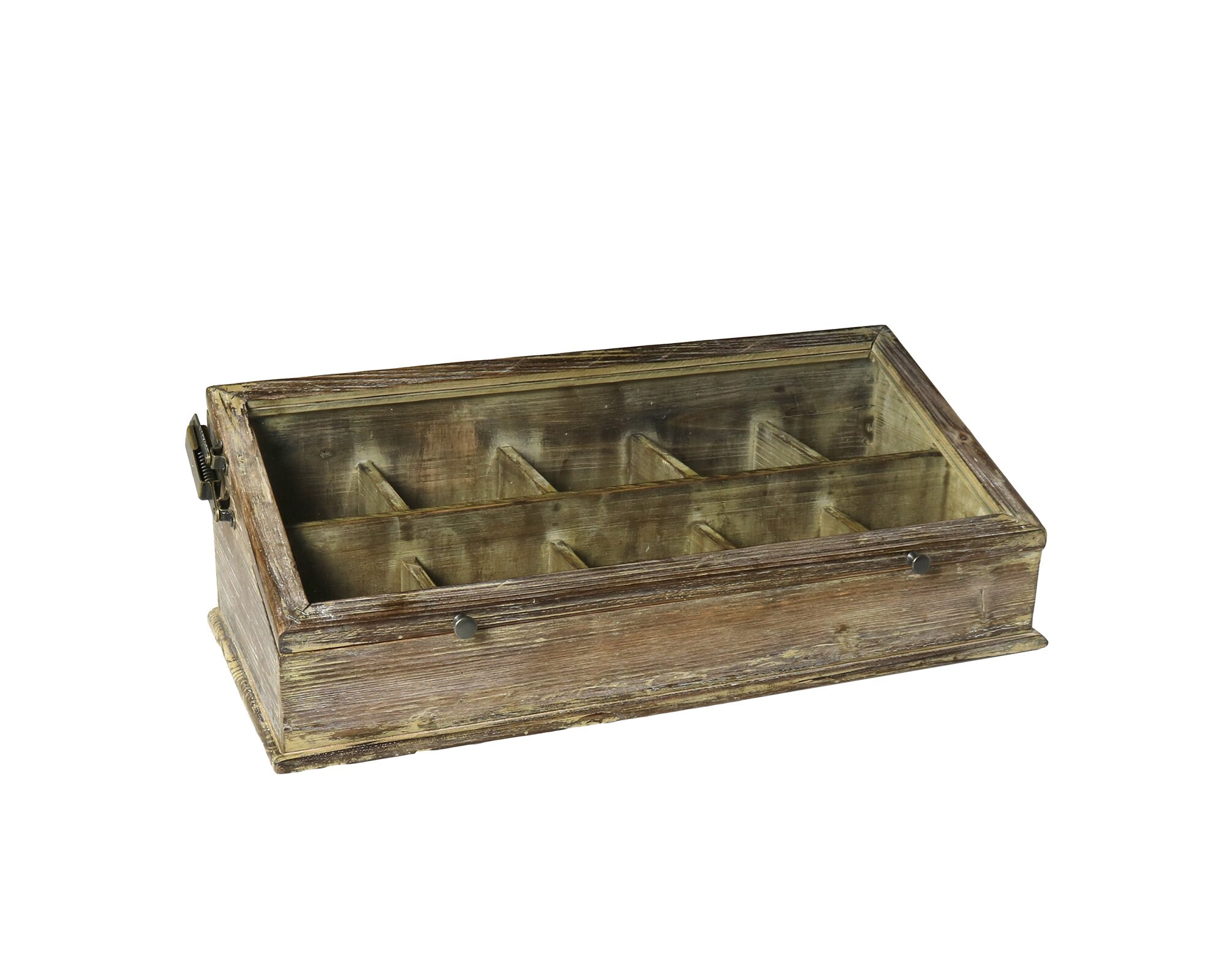 Large wood display box rustic decor segmented display box | Etsy