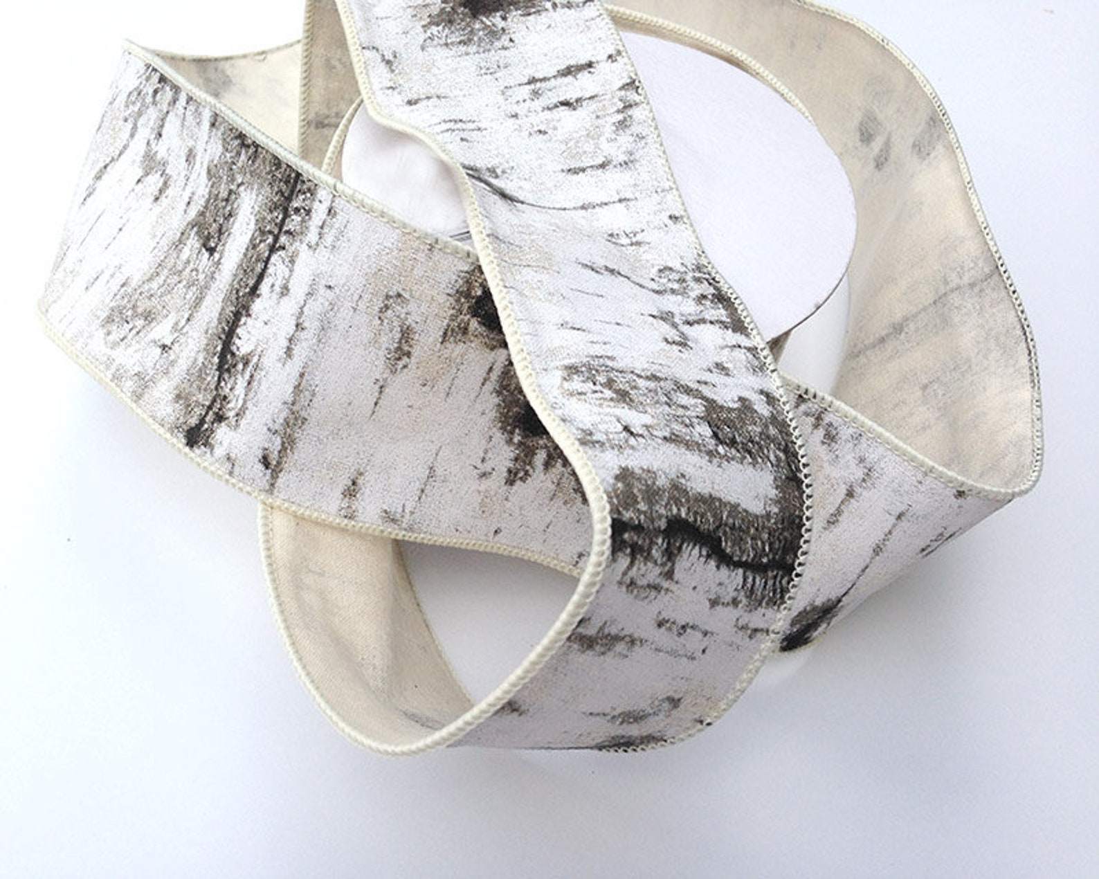 White Birch Ribbon 10 YDS 2.5 Inch Wide Birch Bark Ribbon | Etsy