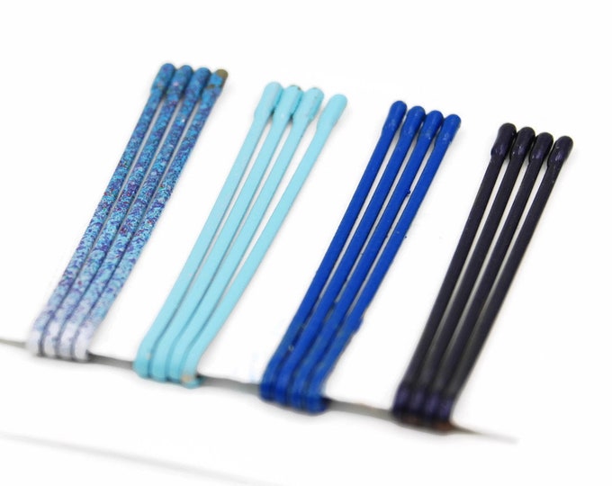 Variety Set of Blue Bobby Pins, Cute Sky Blue Painted Bobby Pin, Navy ...