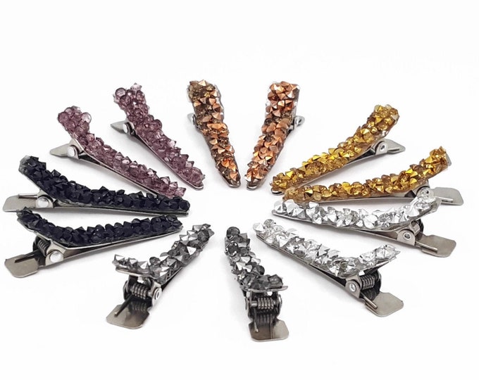 Rhinestone Hair Clips, Bling Hair Clips, Cute Hair Clips, Goth Glam ...
