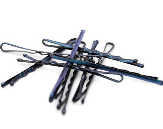 Color Shift Metallic Teal Colored Bobby Pins, Chromatic Green Bobby ...