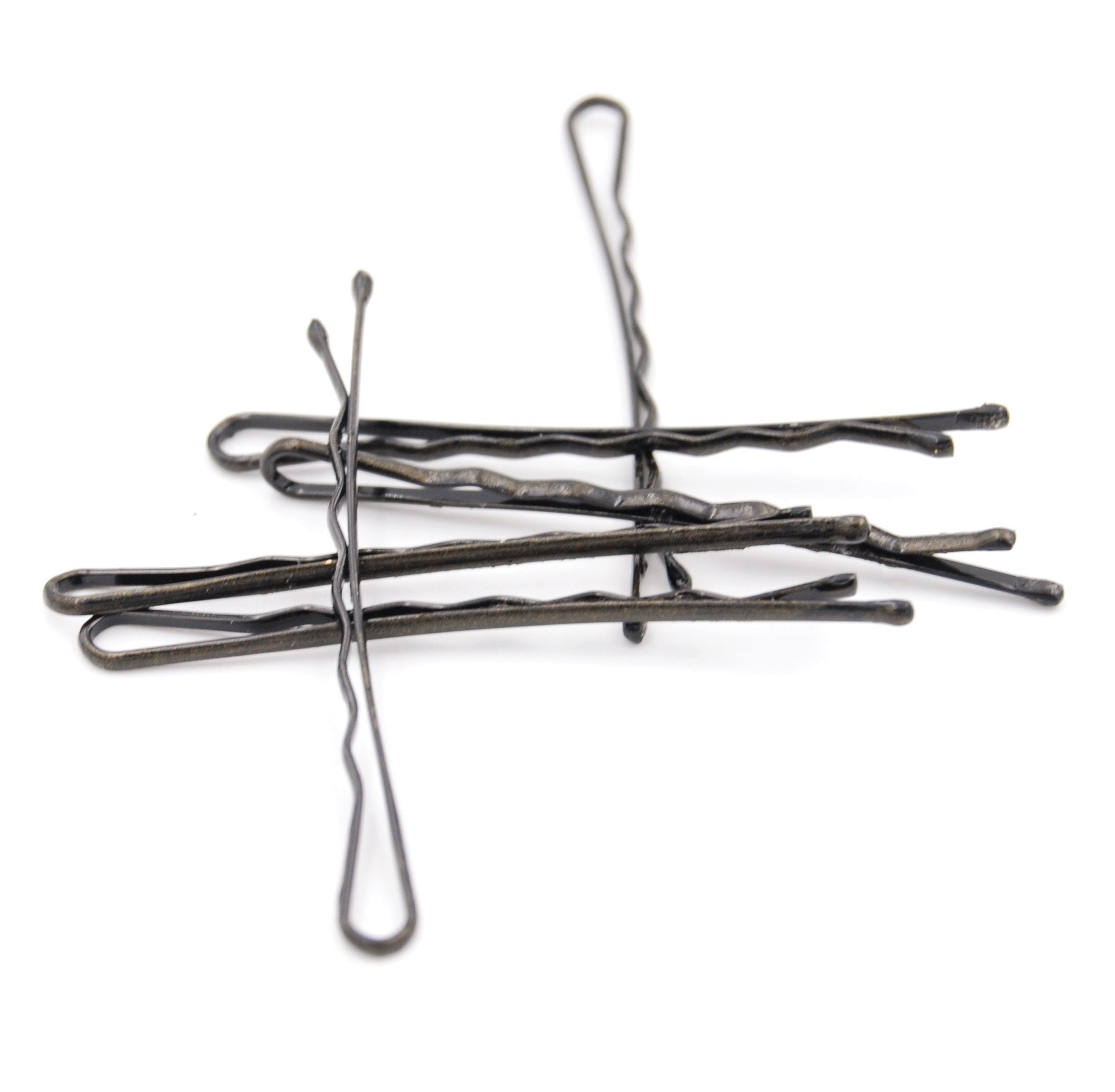 Solid black colored bobby pins 2 inch black hair pin black | Etsy