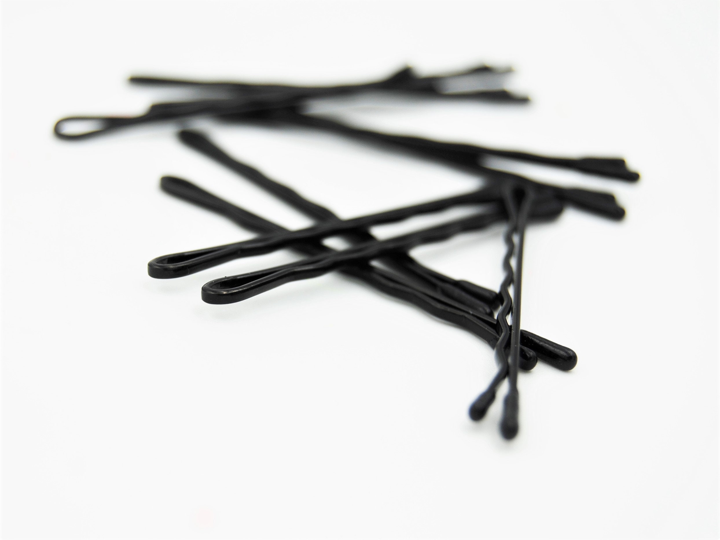 Solid black colored bobby pins 2 inch black hair pin black | Etsy