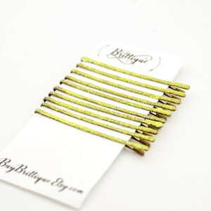 Yellow Glitter Hair Pins, Yellow Bobby Pins, Glitter Bobby Pins ...