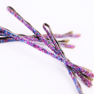 Rainbow Glitter Bobby Pins, Pink Glitter Hair Pins, Pink Bobby Pins ...