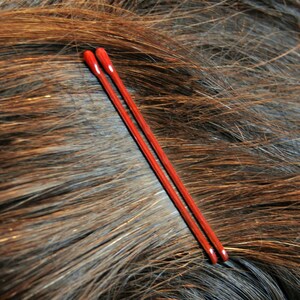 Scarlet Red Colored Bobby Pins, Firetruck Red Hair Pins, Red Wedding ...