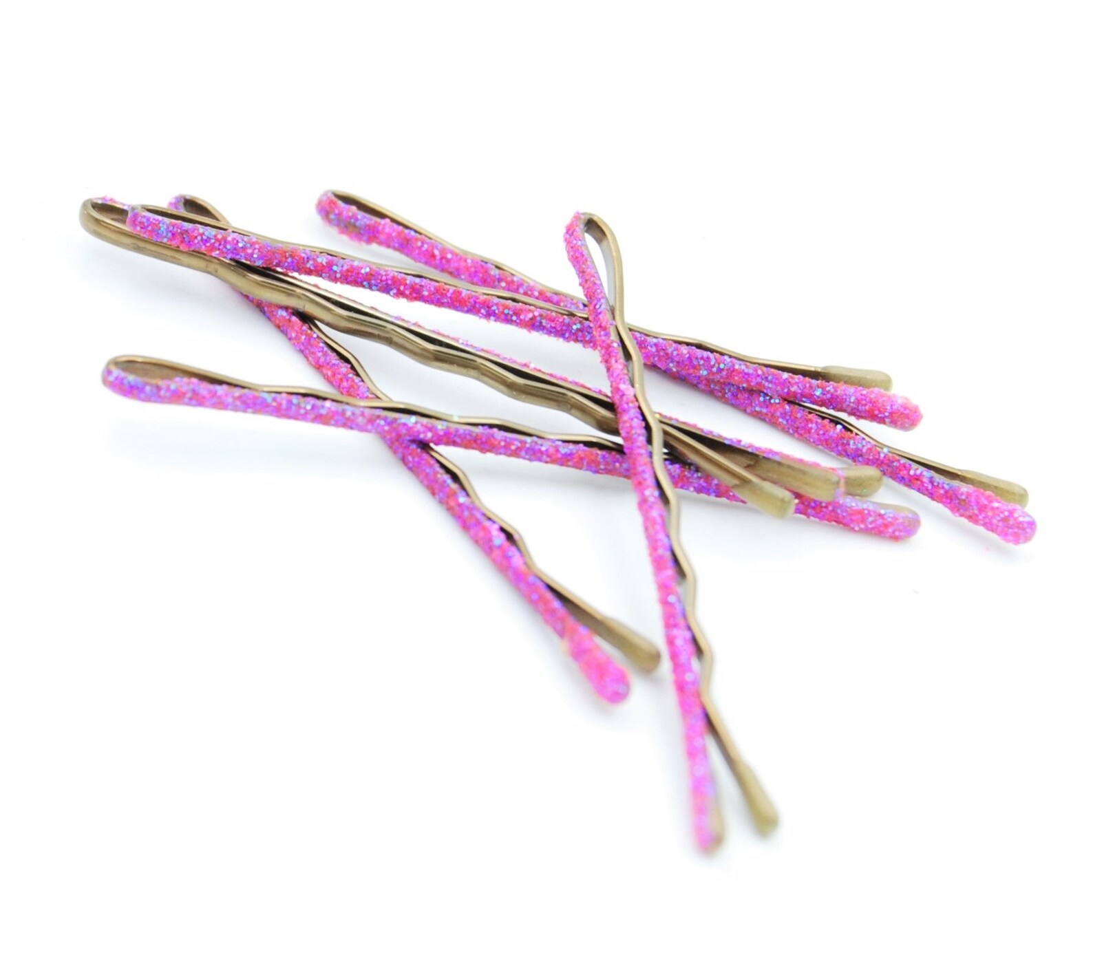 Pink Glitter Hair Pin Pink Glitter Bobby Pins Decorative | Etsy