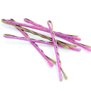 Pink Glitter Hair Pin, Pink Glitter Bobby Pins, Decorative Bobby Pins ...