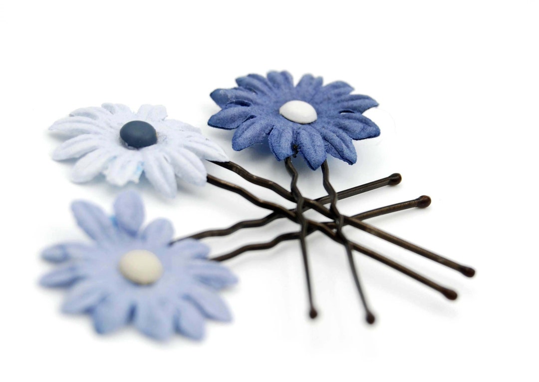 Light Blue Paper Flower Hair Pin, Decorative Hair Pin, Small Flower ...