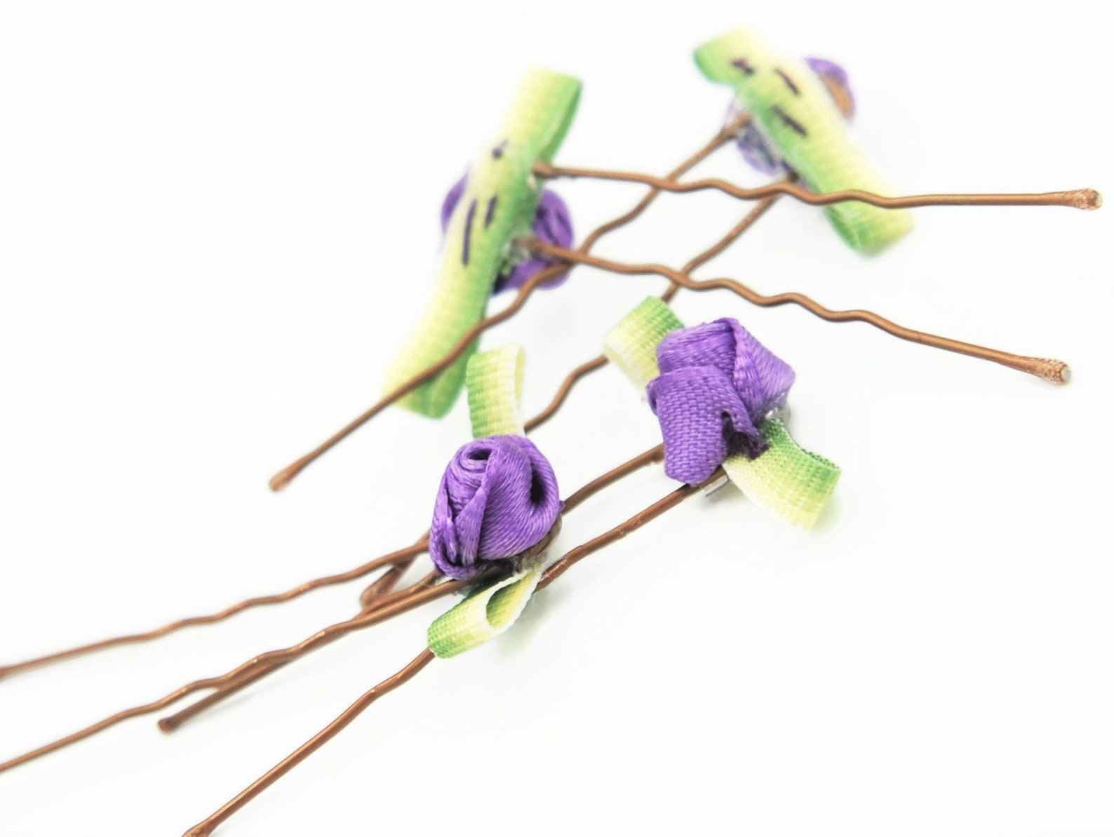 Purple Flower Hair Pins Purple Wedding Hair Pins Purple - Etsy