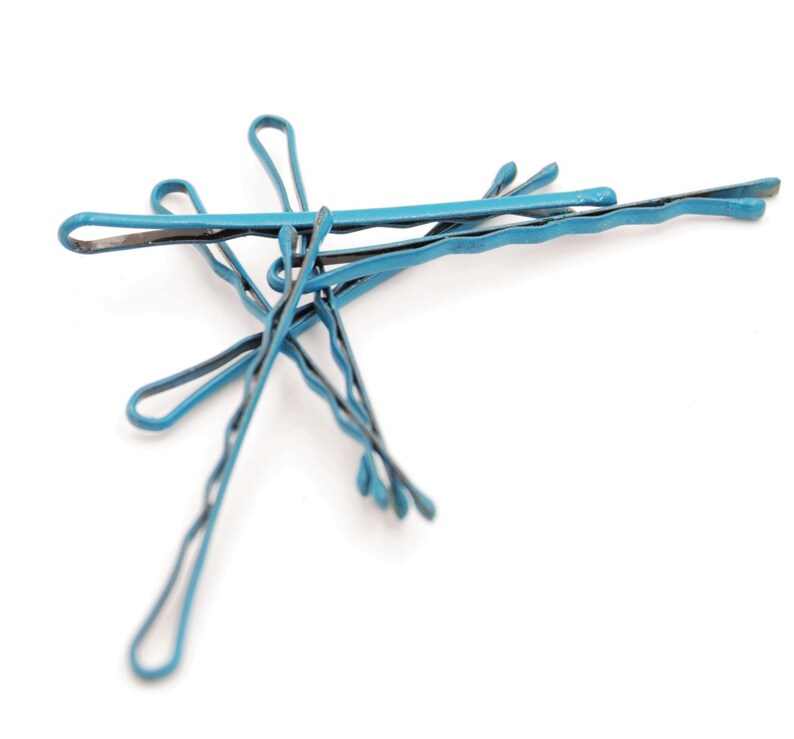 Peacock green colored bobby pins blue green bobby pins | Etsy