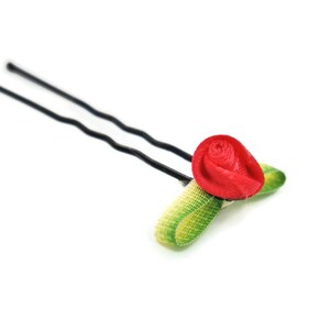 Pink Rose Hair Pin Hot Pink Flower Hair Pin Pink Bobby Pin - Etsy
