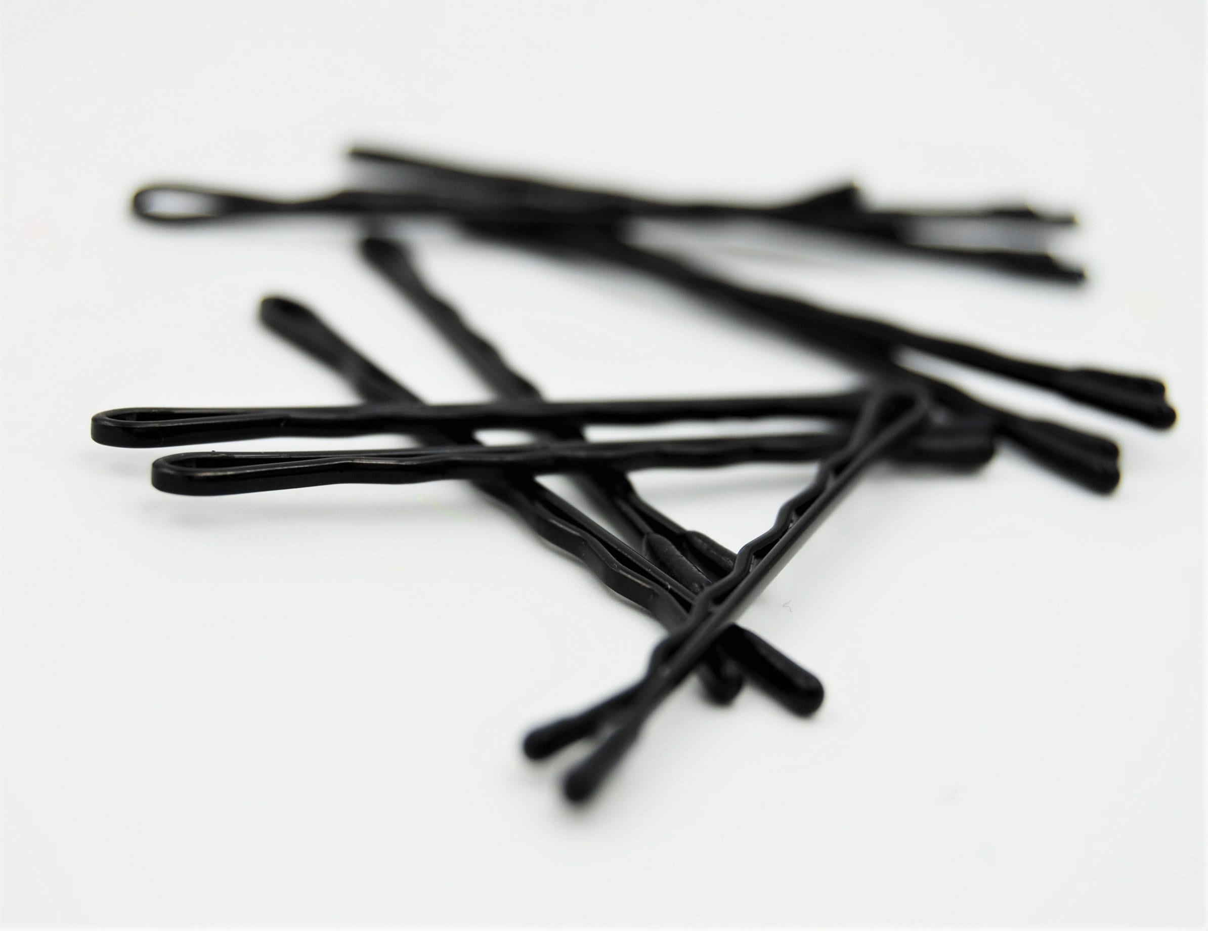 Solid black colored bobby pins 2 inch black hair pin black | Etsy