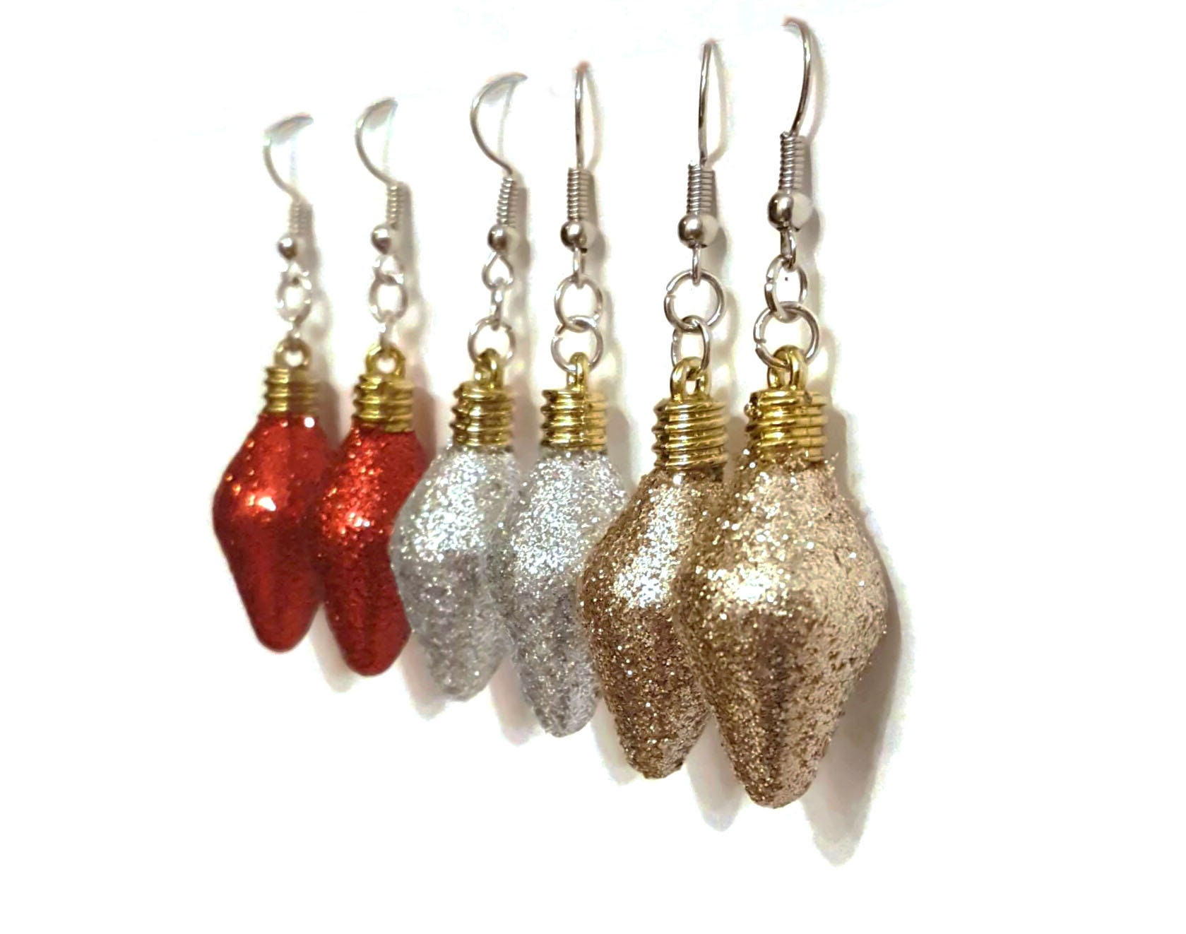 Christmas lights earrings holiday drop earring festive | Etsy