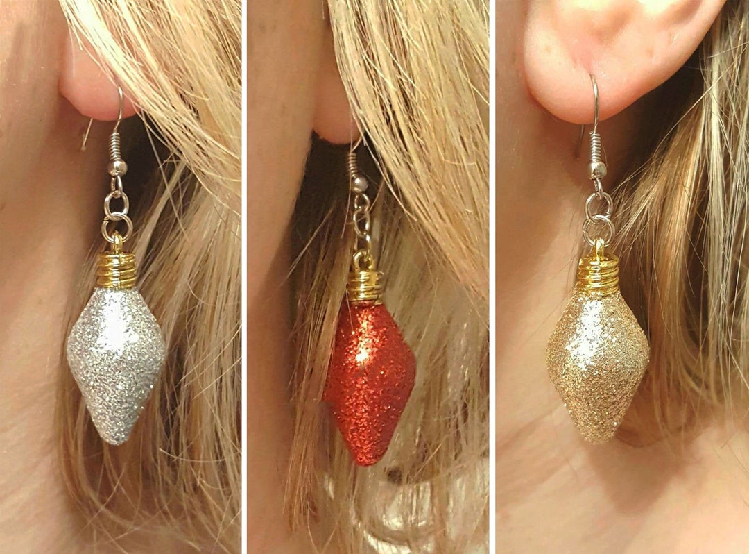 Christmas Lights Earrings, Holiday Drop Earring, Festive Winter Earring ...