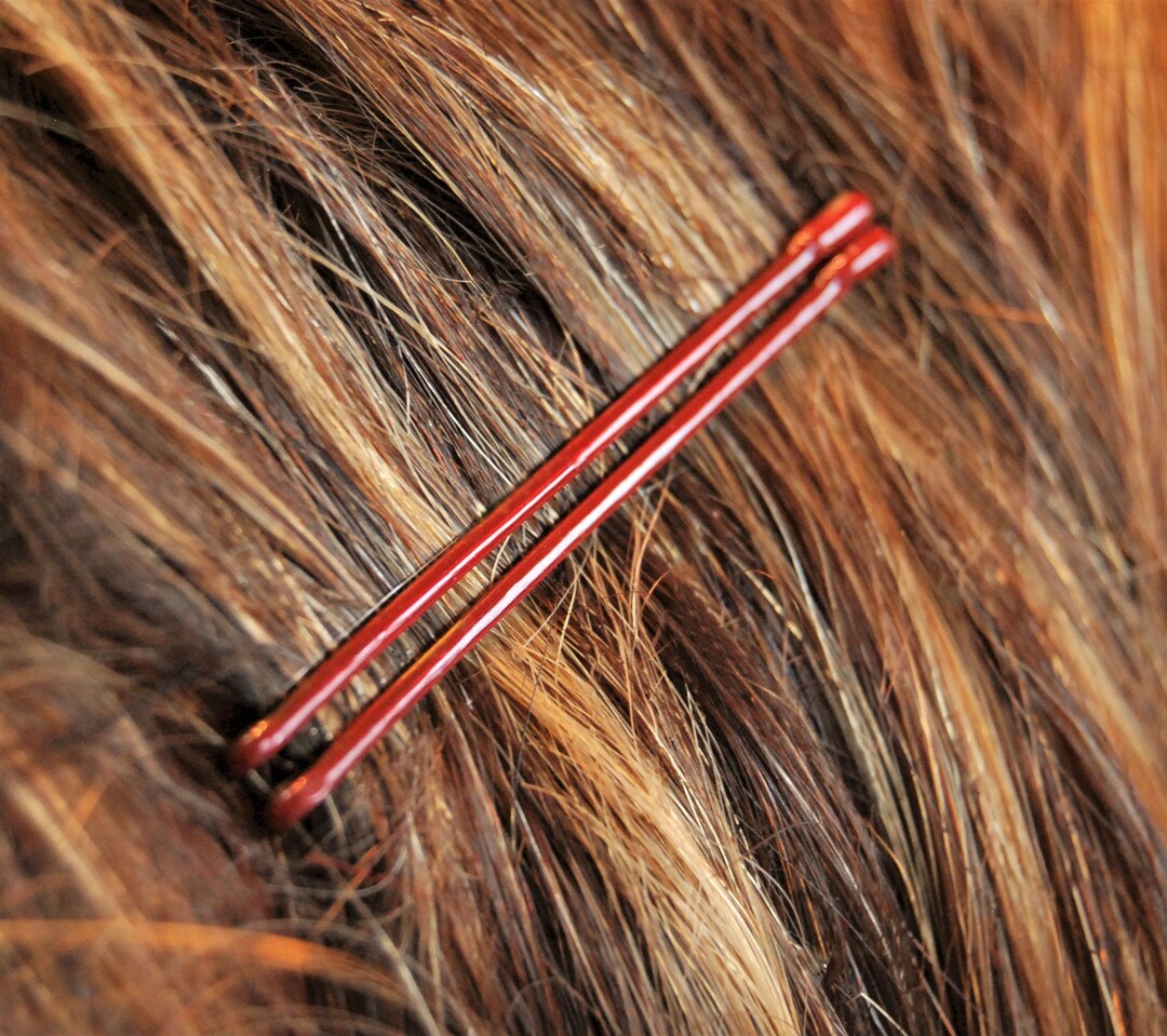 Scarlet Red Colored Bobby Pins, Firetruck Red Hair Pins, Red Wedding ...