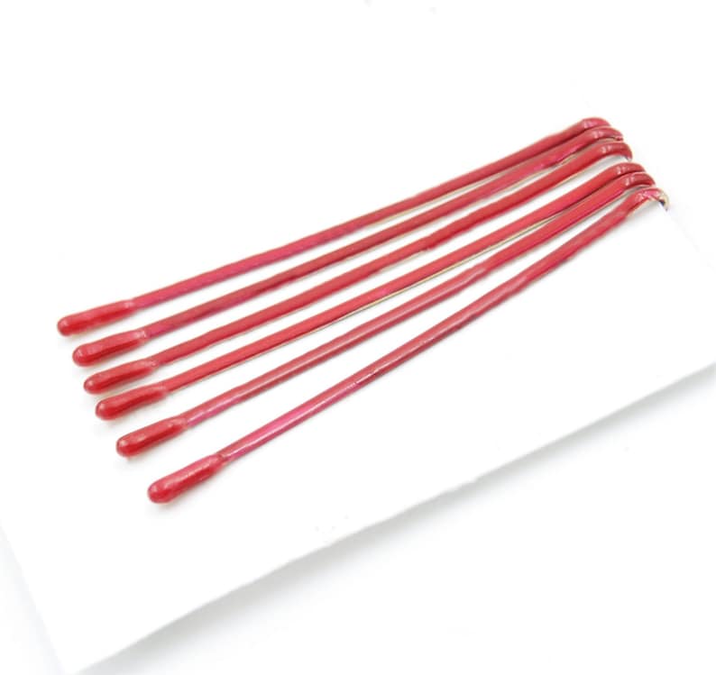 Scarlet Red Colored Bobby Pins Firetruck Red Hair Pins Red | Etsy