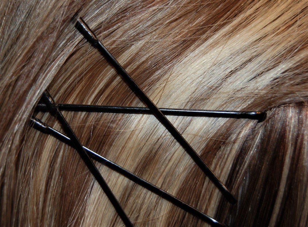 Solid Black Colored Bobby Pins, 2 Inch Black Hair Pin, Black Wedding ...