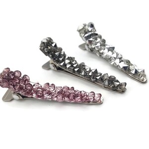 Rhinestone Hair Clips, Bling Hair Clips, Cute Hair Clips, Goth Glam ...