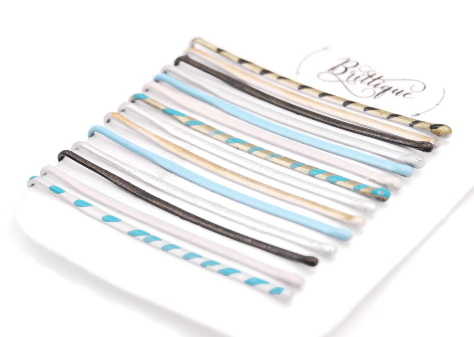 Blue and Gold Colored Bobby Pins Sky Blue and Silver | Etsy