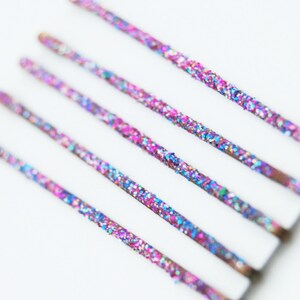 Rainbow Glitter Bobby Pins, Pink Glitter Hair Pins, Pink Bobby Pins ...
