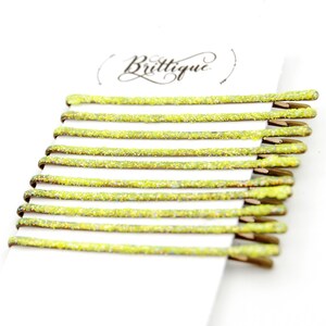 Yellow Glitter Hair Pins, Yellow Bobby Pins, Glitter Bobby Pins ...