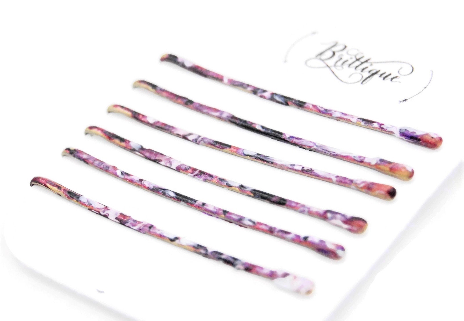 Pink Colored Bobby Pins Tie Dye Marble Swirl Pink Marbled | Etsy