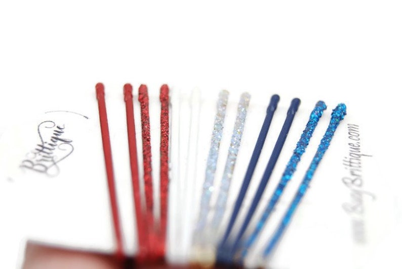 Red White and Blue Bobby Pins Fourth of July Red White Blue - Etsy