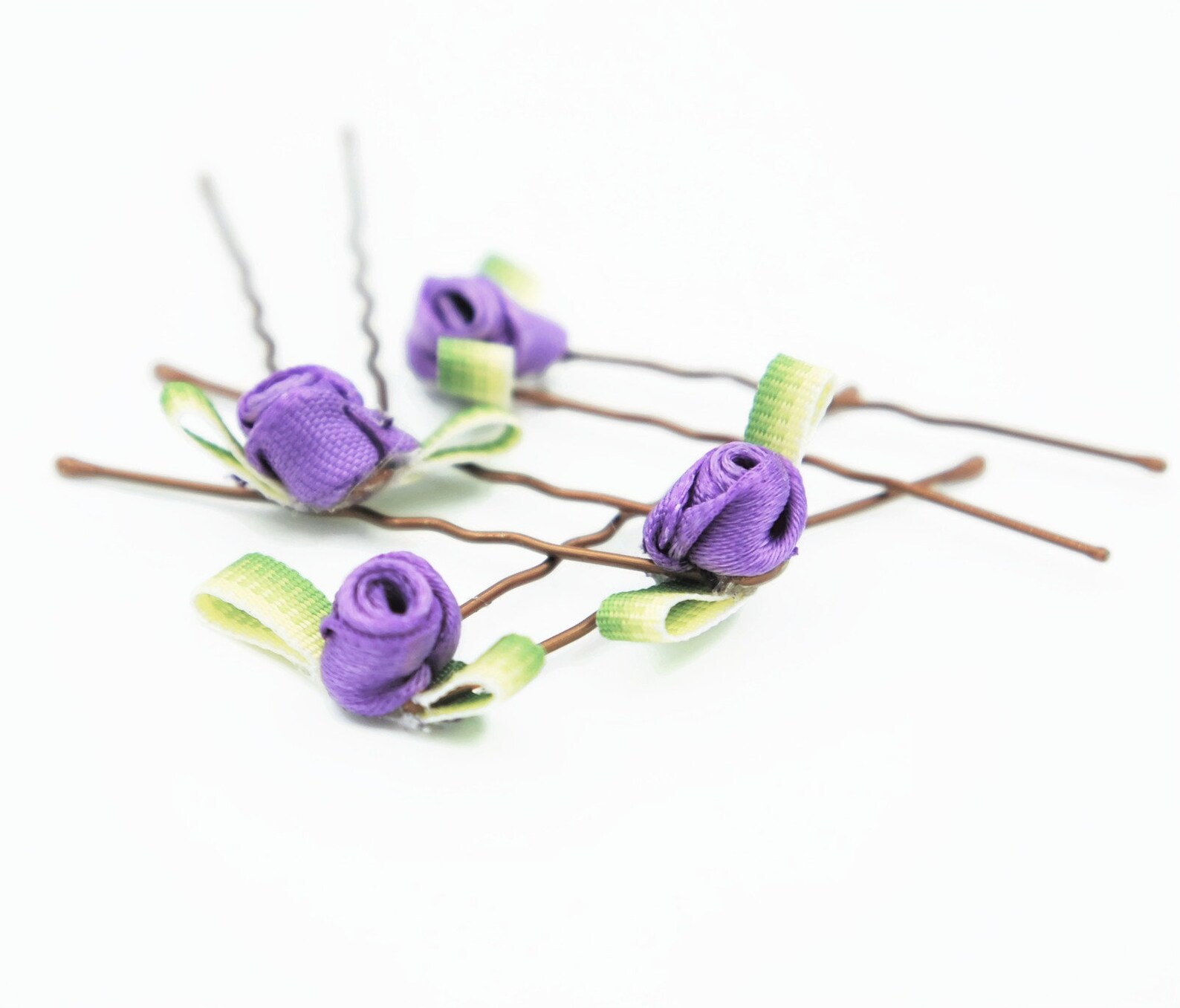 Purple Flower Hair Pins Purple Wedding Hair Pins Purple - Etsy
