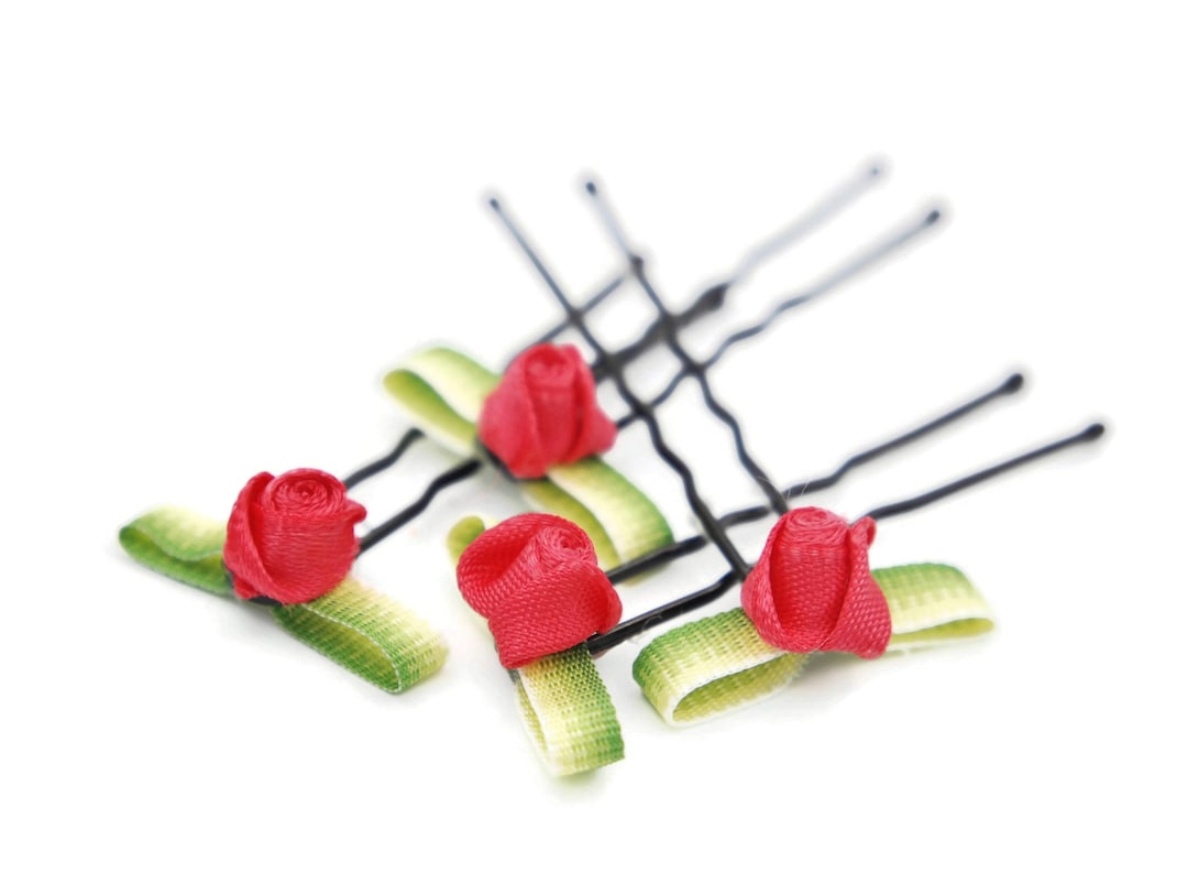 Pink Rose Hair Pin Hot Pink Flower Hair Pin Pink Bobby Pin - Etsy