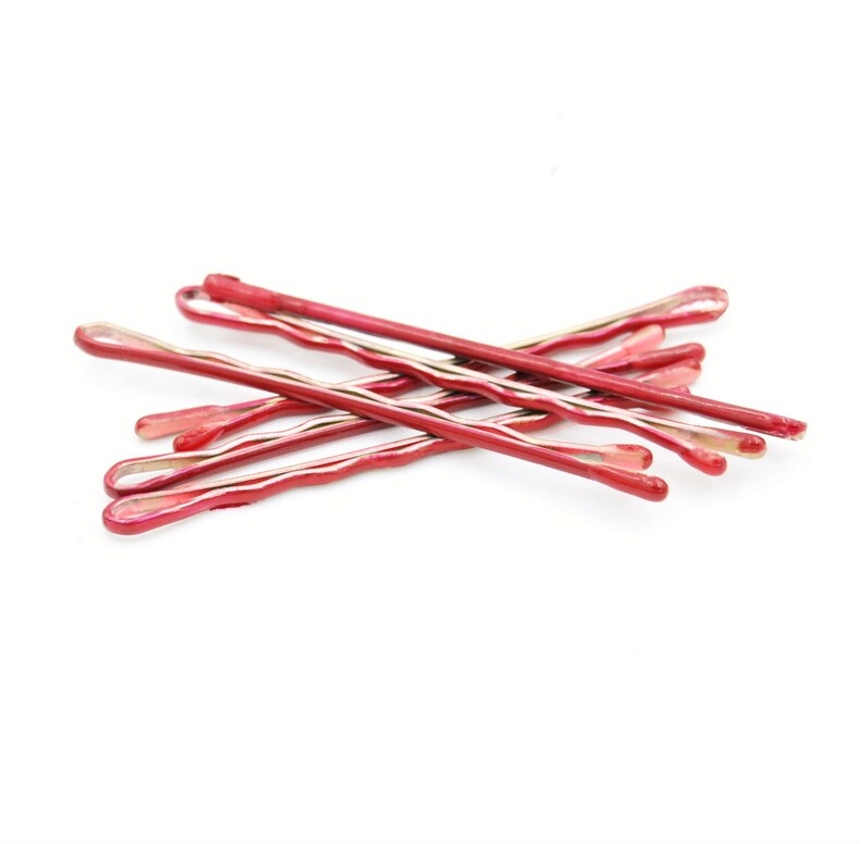 Scarlet Red Colored Bobby Pins Firetruck Red Hair Pins Red | Etsy
