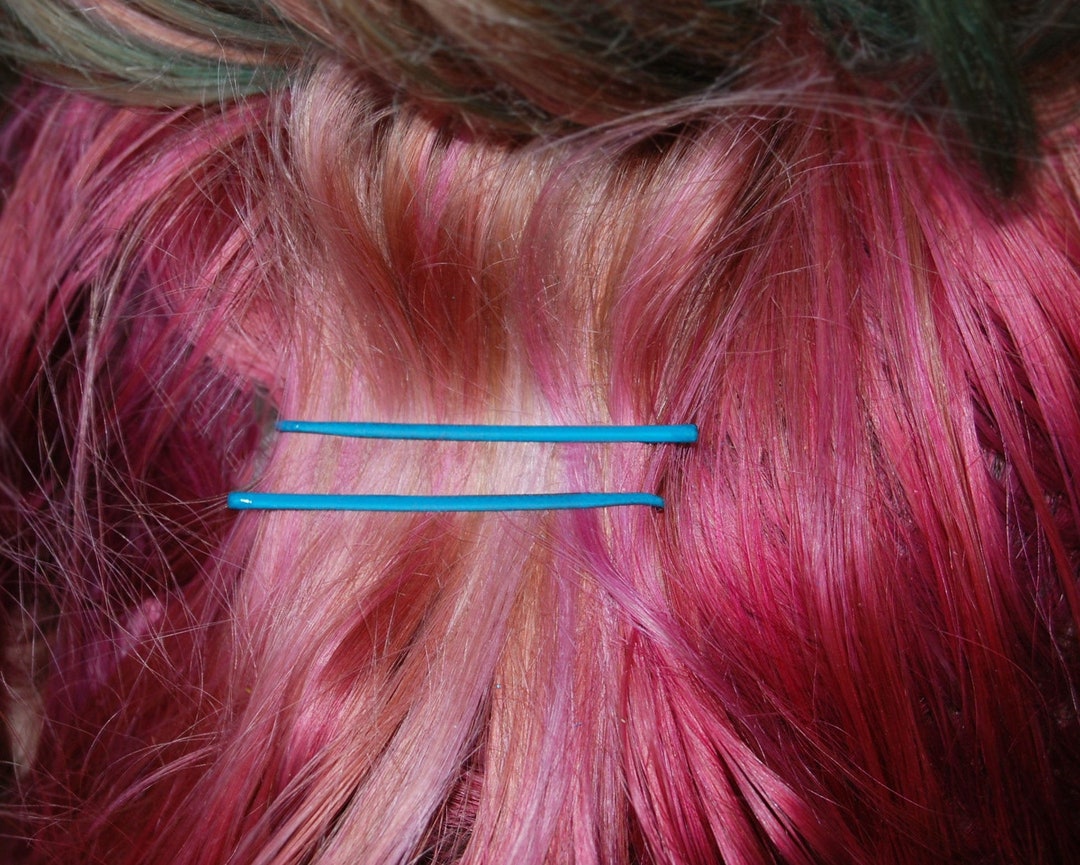 Peacock Green Colored Bobby Pins, Blue Green Bobby Pins, Peacock ...