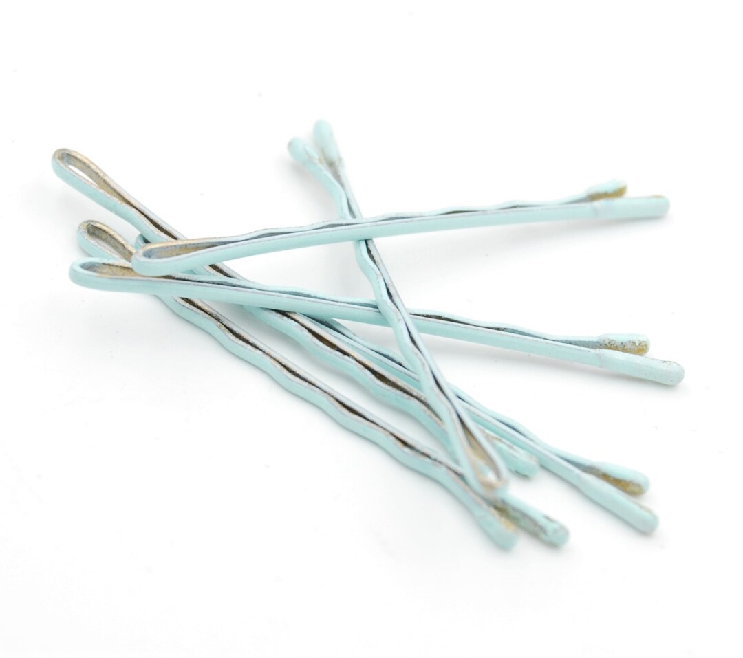 Mint Blue Colored Bobby Pins, Sky Blue Accessories, Light Blue Bobby ...