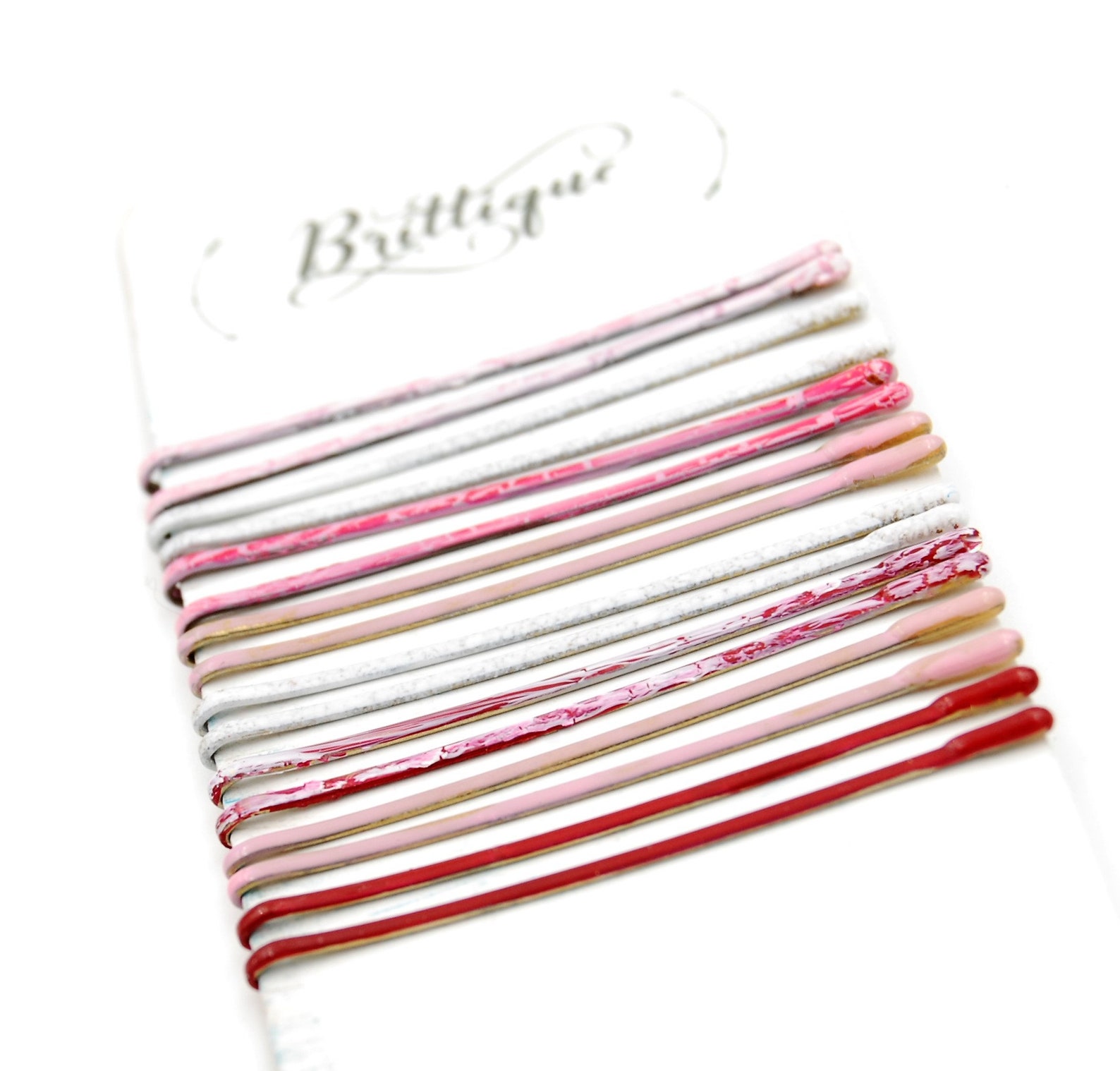 Pink and Red Colored Bobby Pins Pink Bobby Pins Crackle - Etsy