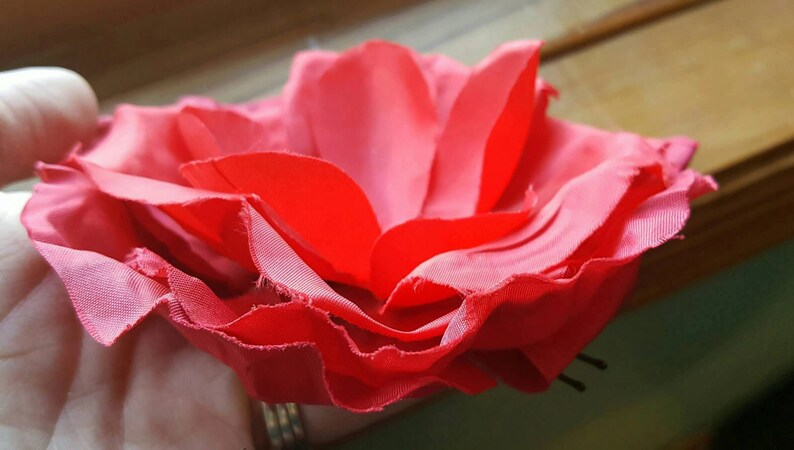 Large Red Flower Hair Pin Large Flower Flamenco Hair Pin Big - Etsy