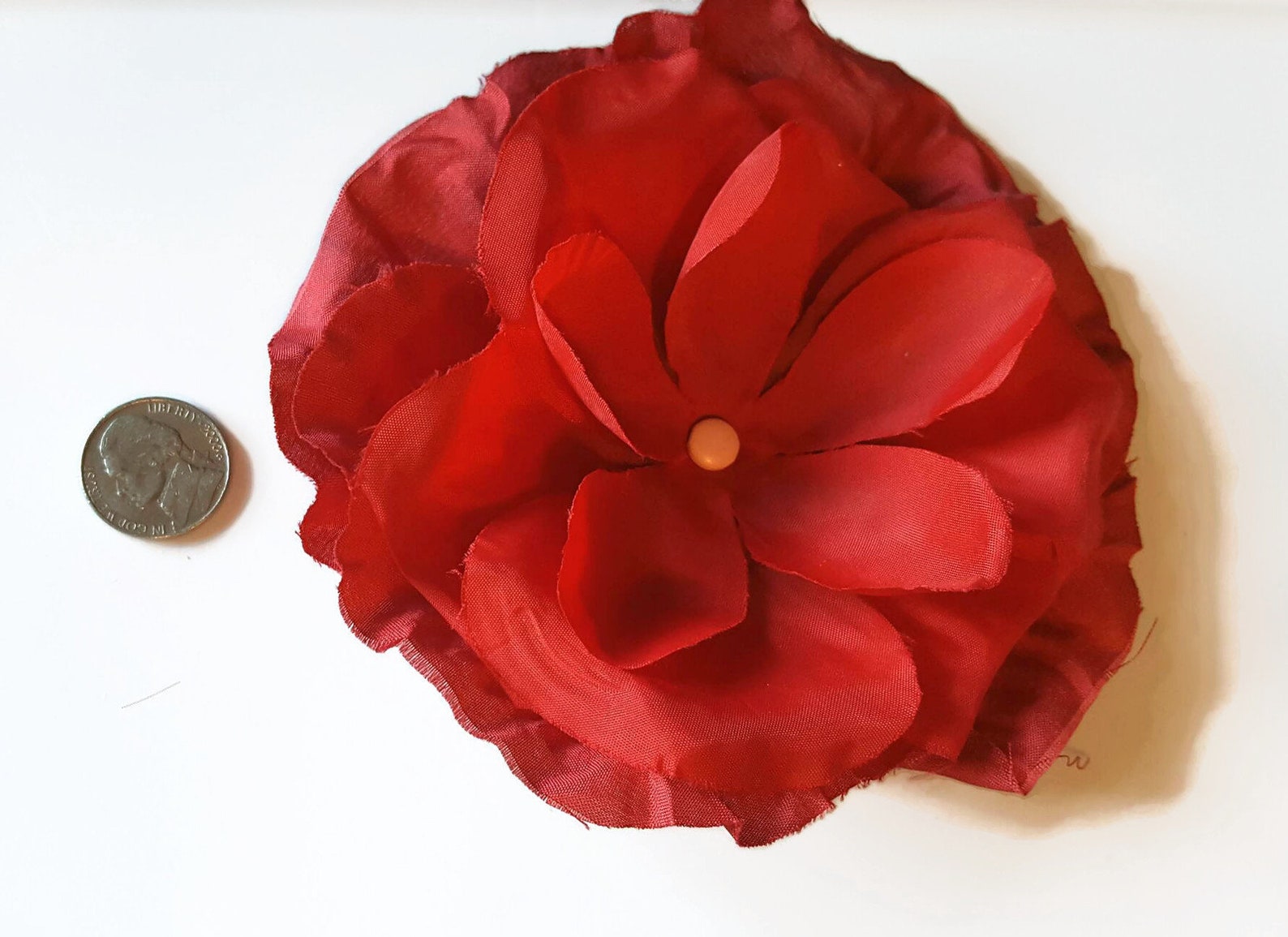 Large red flower hair pin large flower flamenco hair pin big | Etsy